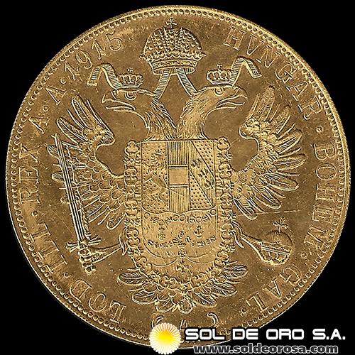 Sol de ORO S.A. - AUSTRIA - 4 DUCADOS, 1915 - MONEDA DE ORO